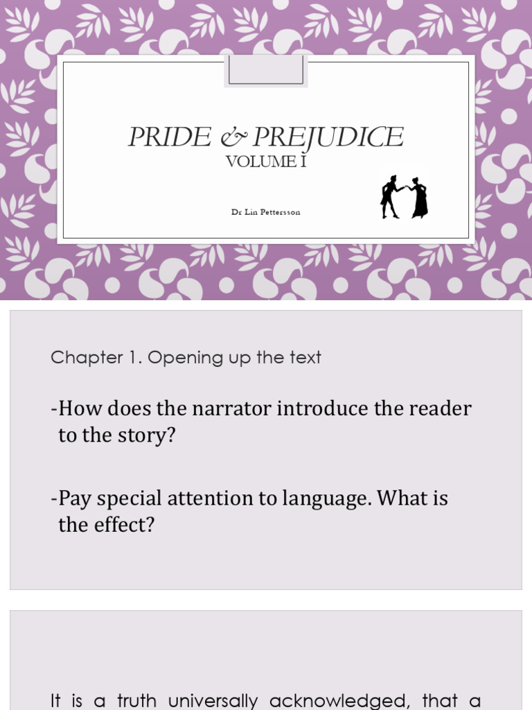 Pride and Prejudice Vol I Sessions 1 and 2 | PDF | Pride And Prejudice ...