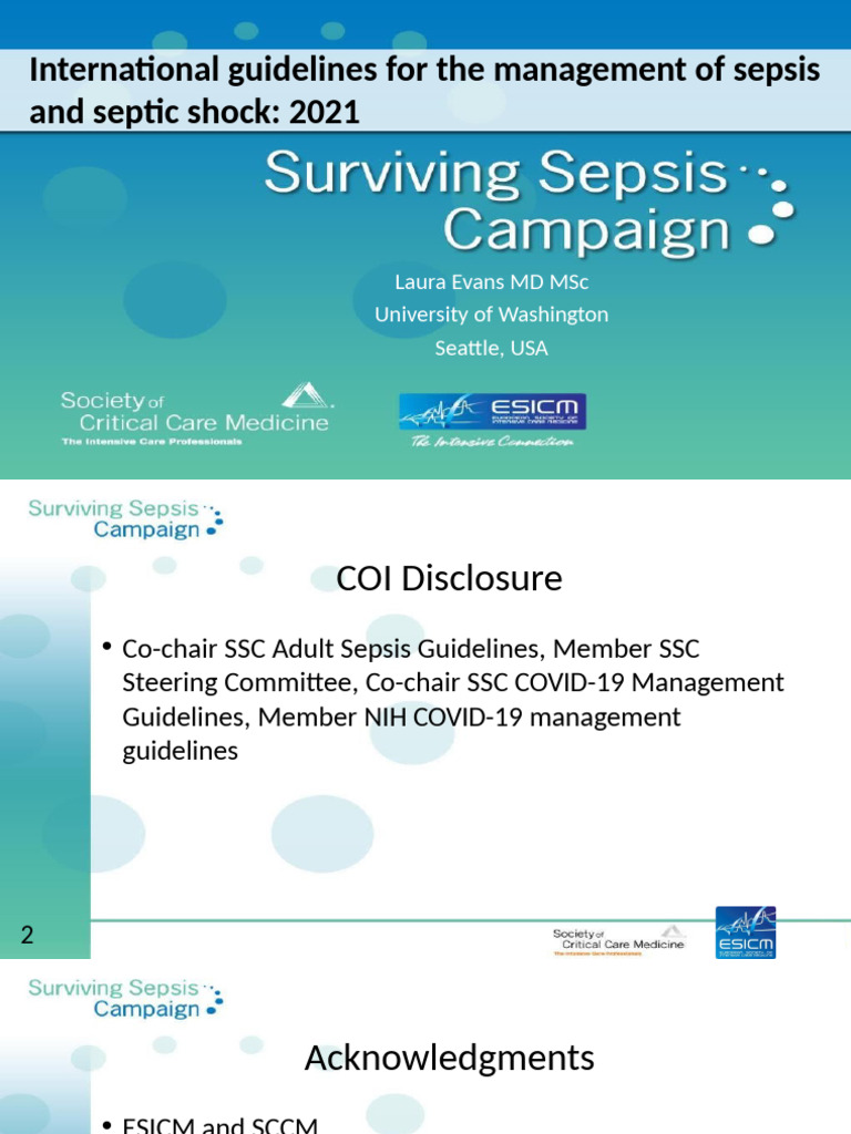 2021 Adult Sepsis Management Guidelines | PDF | Sepsis | Medical ...