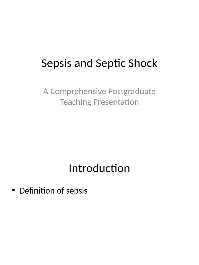Sepsis and Septic Shock Overview | PDF | Sepsis | Medical Specialties