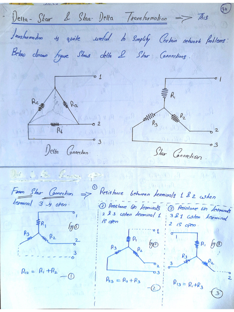Star Delta & Delta Star Transformation | PDF