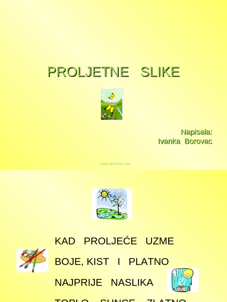 Kos Proljetne Slike Pjesmica | PDF