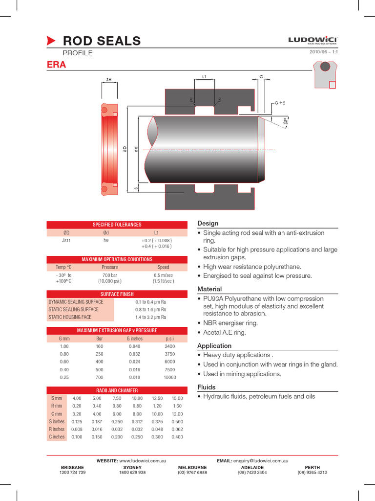 Rod Seals for Hydraulic Applications | PDF | Pressure | Extrusion