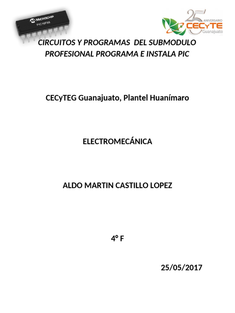 Circuitos y Programación PIC en Electromecánica | PDF | Red eléctrica ...