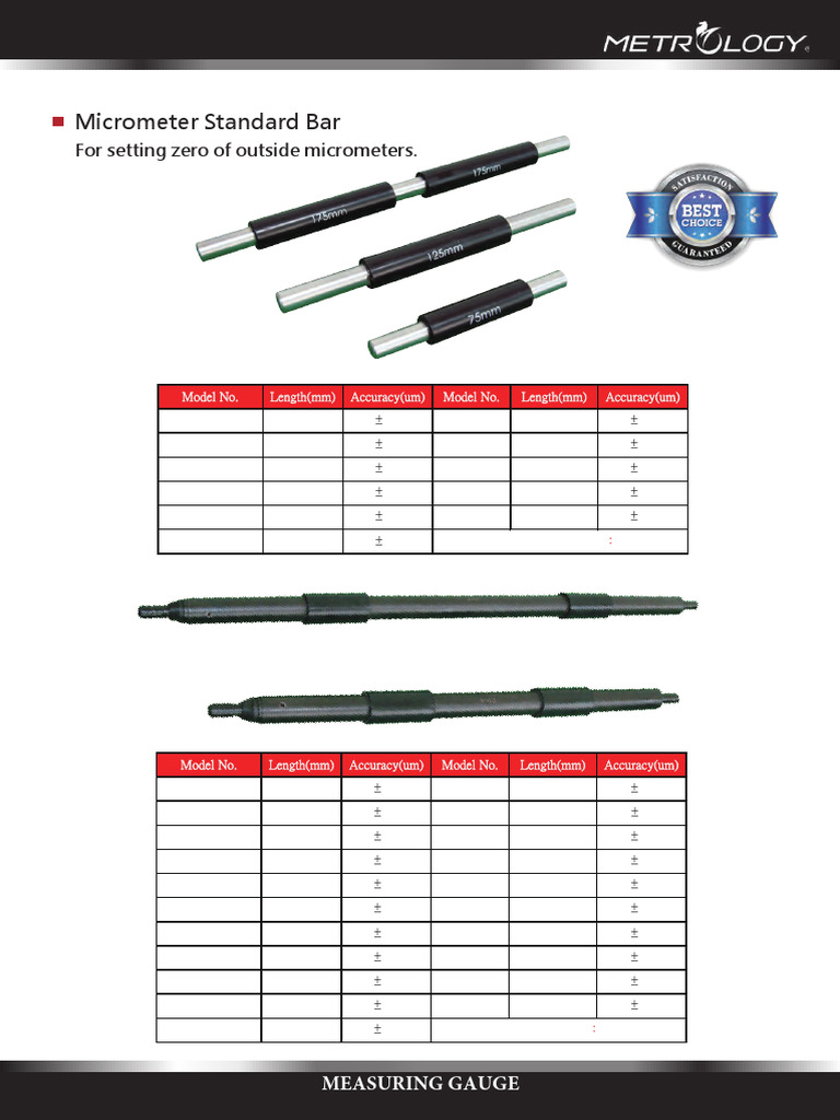 Micrometer Standard Bar | PDF