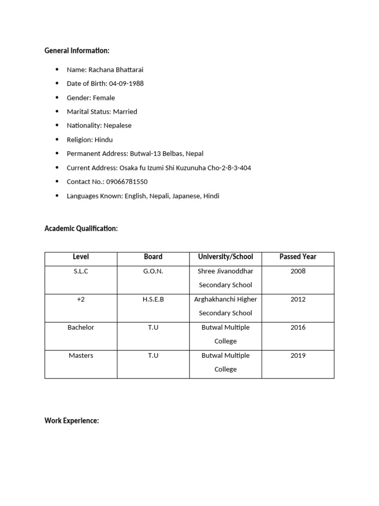 Rachana CV 2023 | PDF