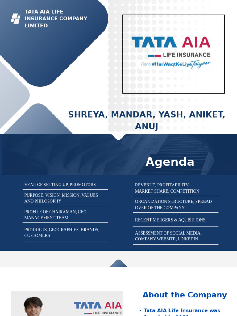 Overview of Tata AIA Life Insurance | PDF | Insurance | Life Insurance