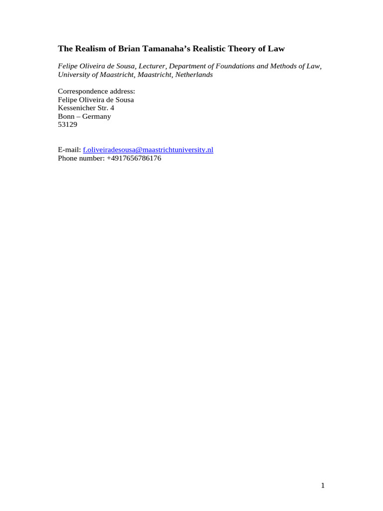 Tamanaha's Realistic Law Theory Explained | PDF | Jurisprudence ...