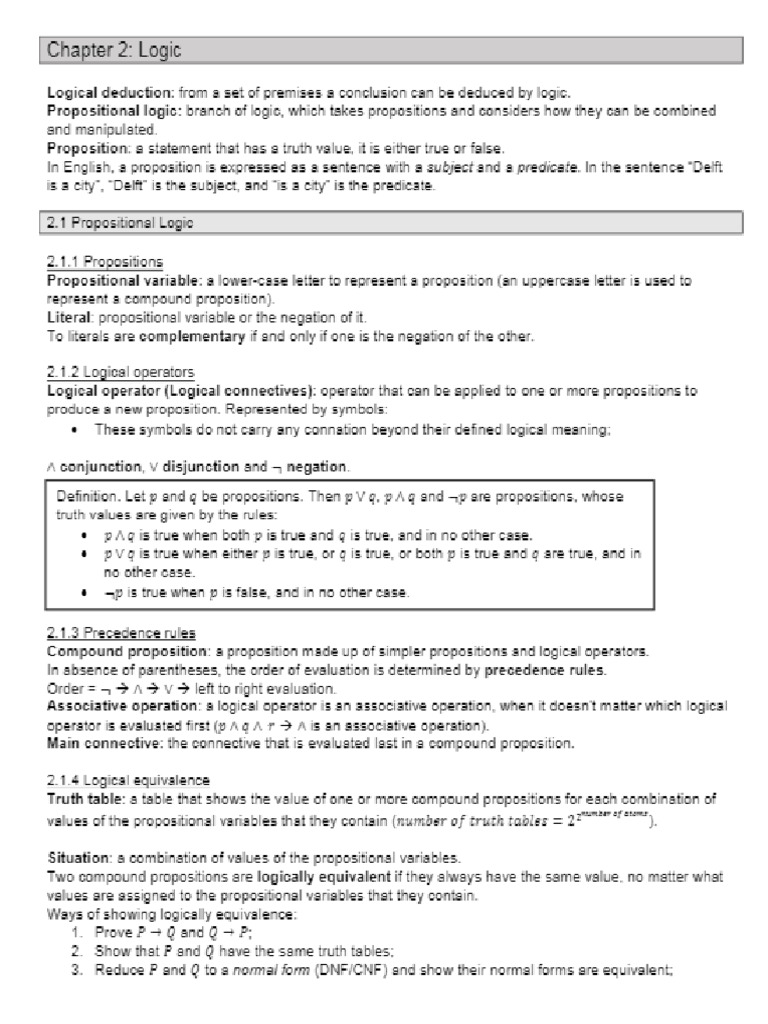 Detailed Logic Summary | PDF