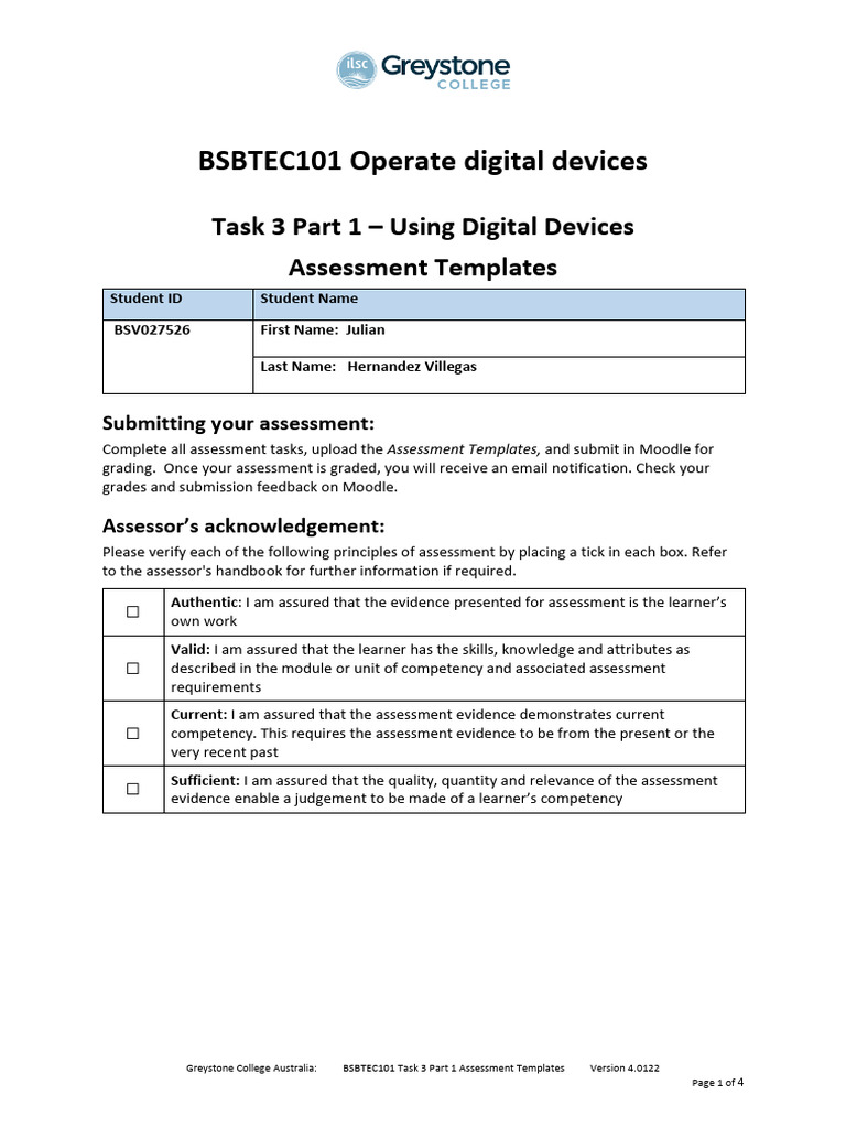 BV027526 - Julian Hernandez Villegas – BSBCMM211 - Task 3- Submission 1. | PDF | Computer ...