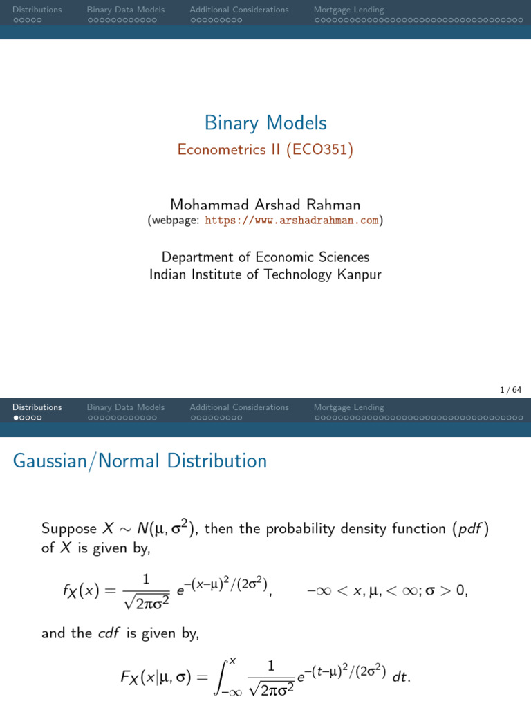 Binary Models | PDF | Logistic Regression | Coefficient Of Determination