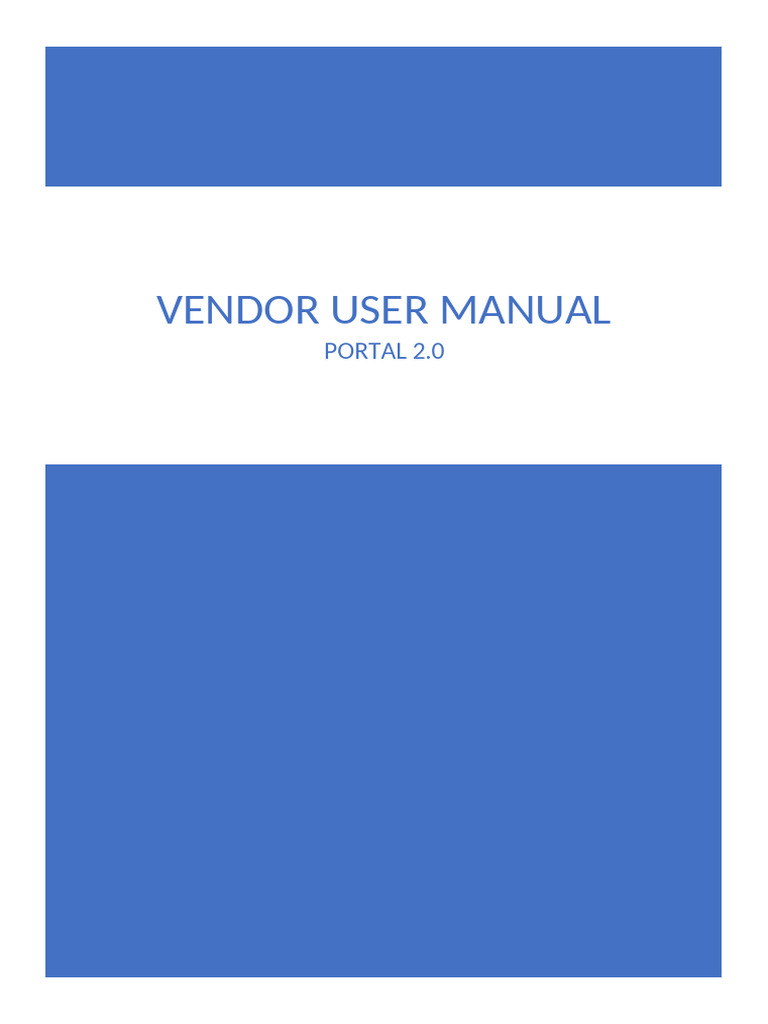 Vendor Portal User Manual Guide | PDF | Computing