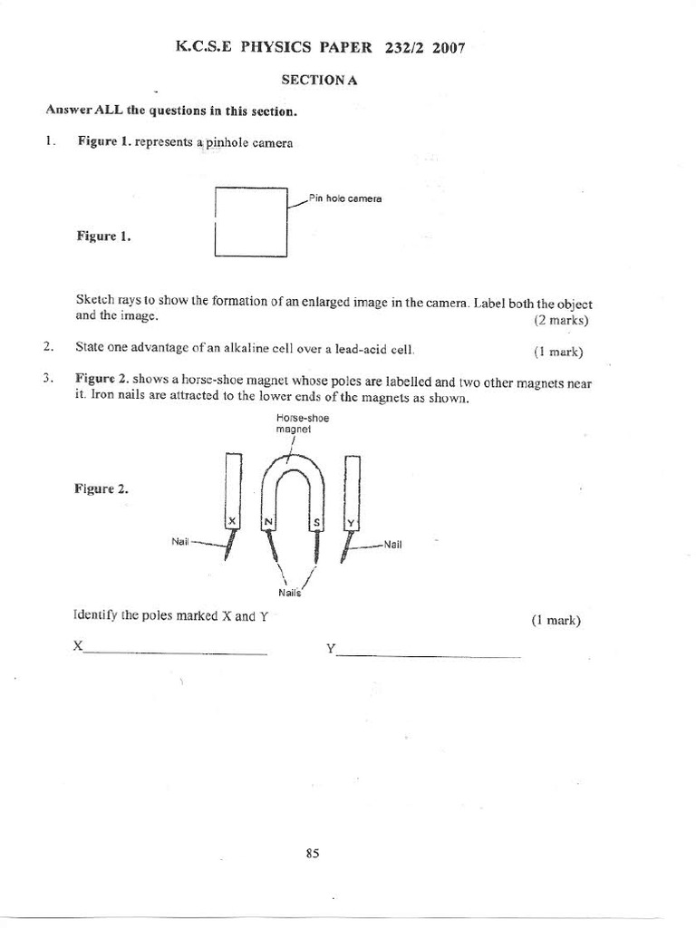 Kcse 2007 Physics Paper 2 | PDF