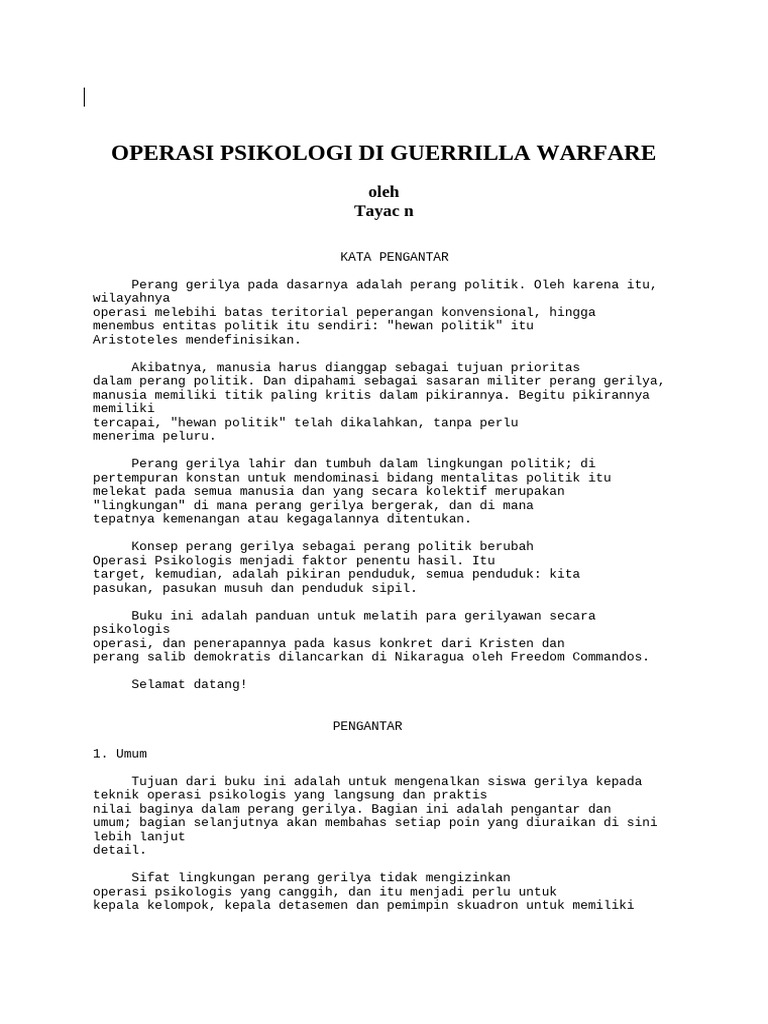 Operasi Psikologi Di Guerrilla Warfare | PDF