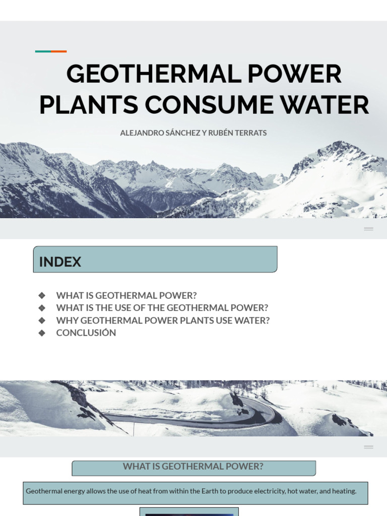 Geothermal Power Plants and Water Use | PDF