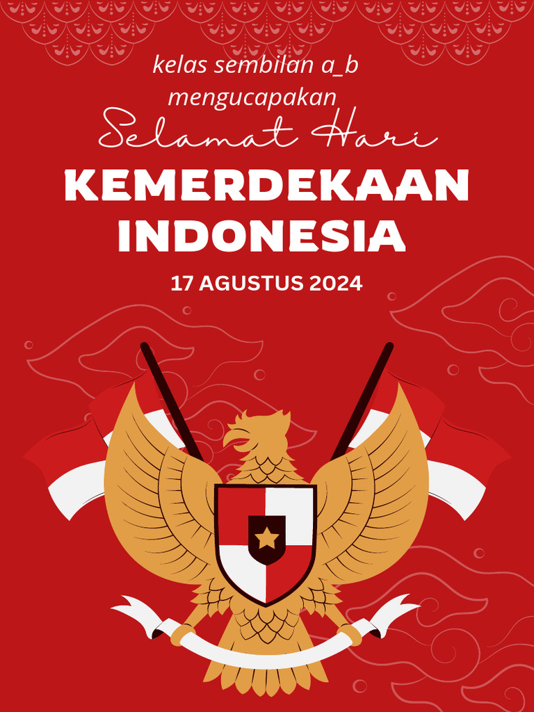 Merah Putih Modern Ilustrasi Selamat Hari Kemerdekaan Indonesia Dokumen ...