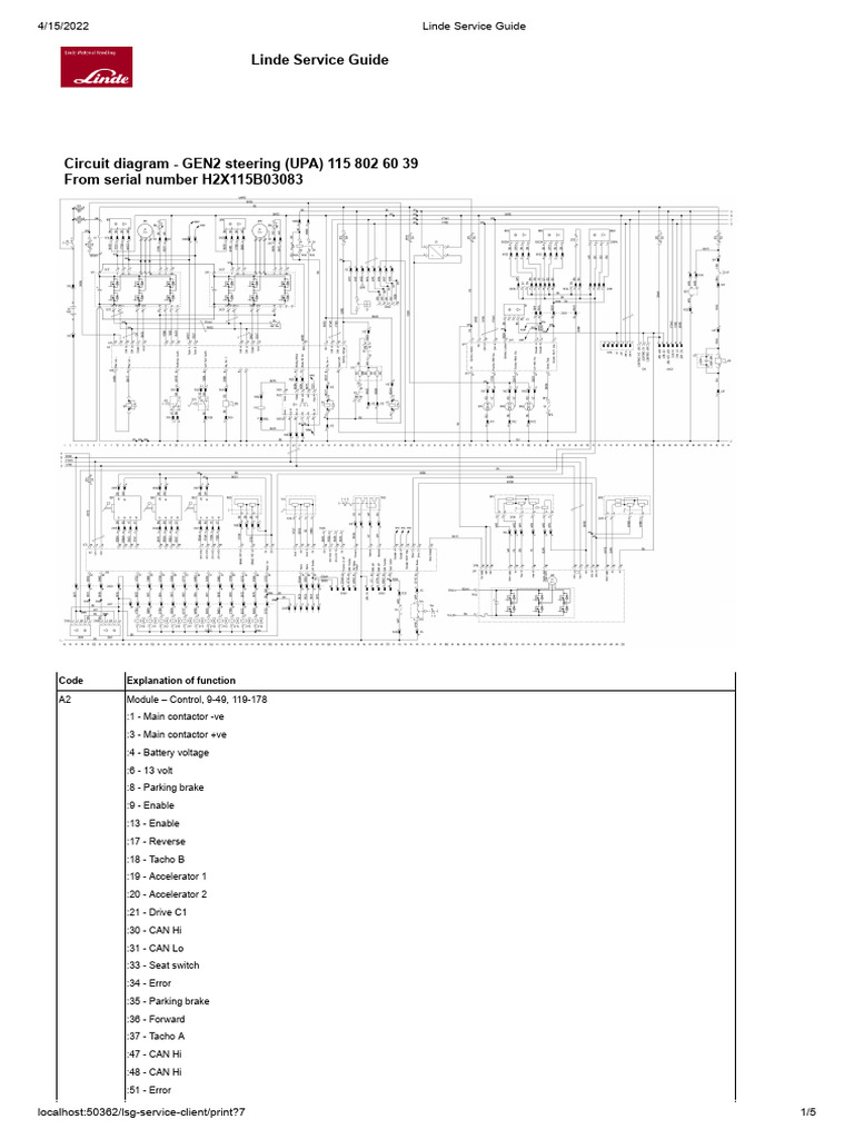 Circuit Diagram 115 Series Linde Make Reach Truck | PDF | Brake ...