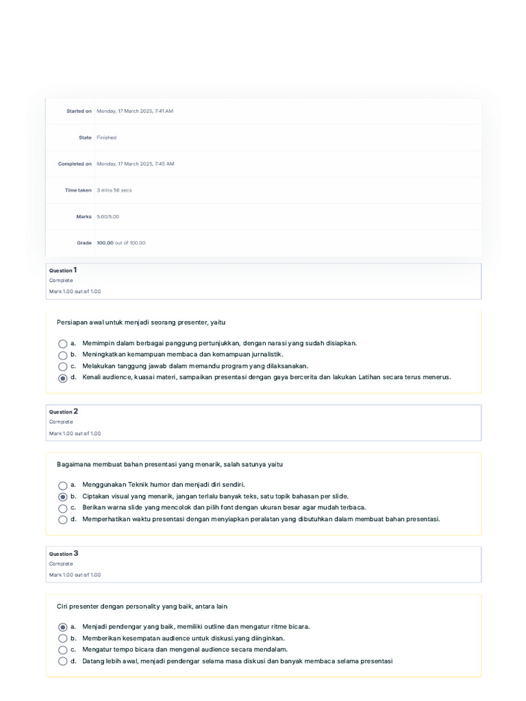 Knowledge Check 7_ Attempt Review _ SMILE | PDF