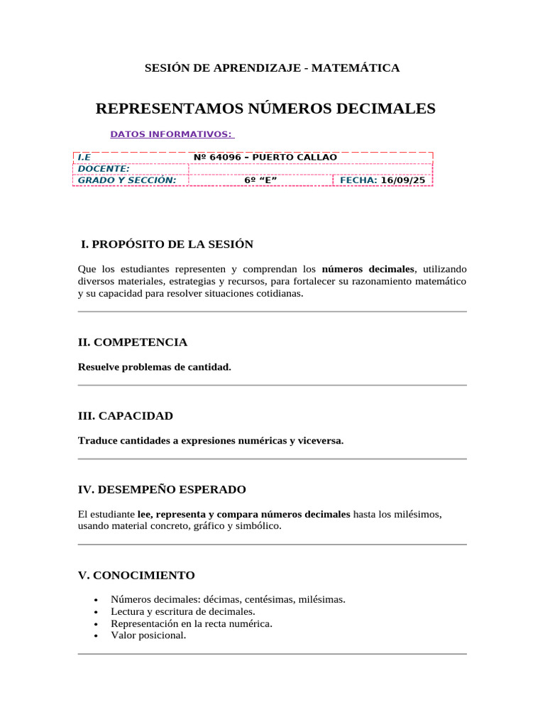 Representación de Números Decimales | PDF | Aritmética | Matemática ...