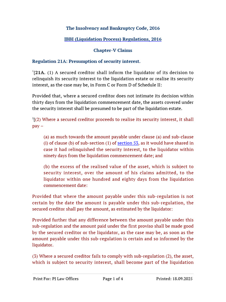 Liquidation Process Regulation 21a of Ibbi Liquidation Process ...