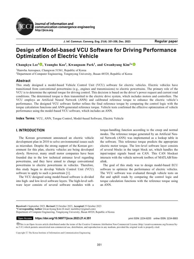 Design of Model-Based VCU Software For Driving Performance | PDF ...