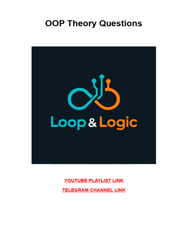 OOP Theory Questions | PDF | Method (Computer Programming) | Class ...