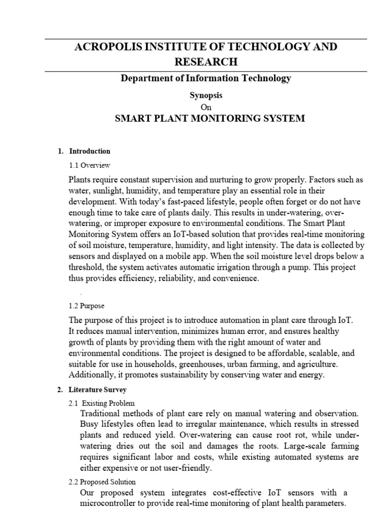 IoT-Based Smart Plant Monitoring System | PDF | Internet Of Things ...