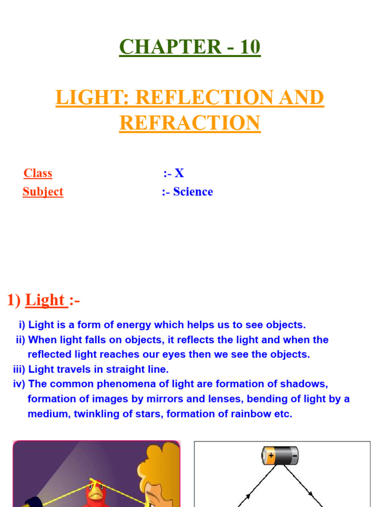 Light-reflection and Refraction.ppt.Pptx (1) | PDF | Mirror | Refraction