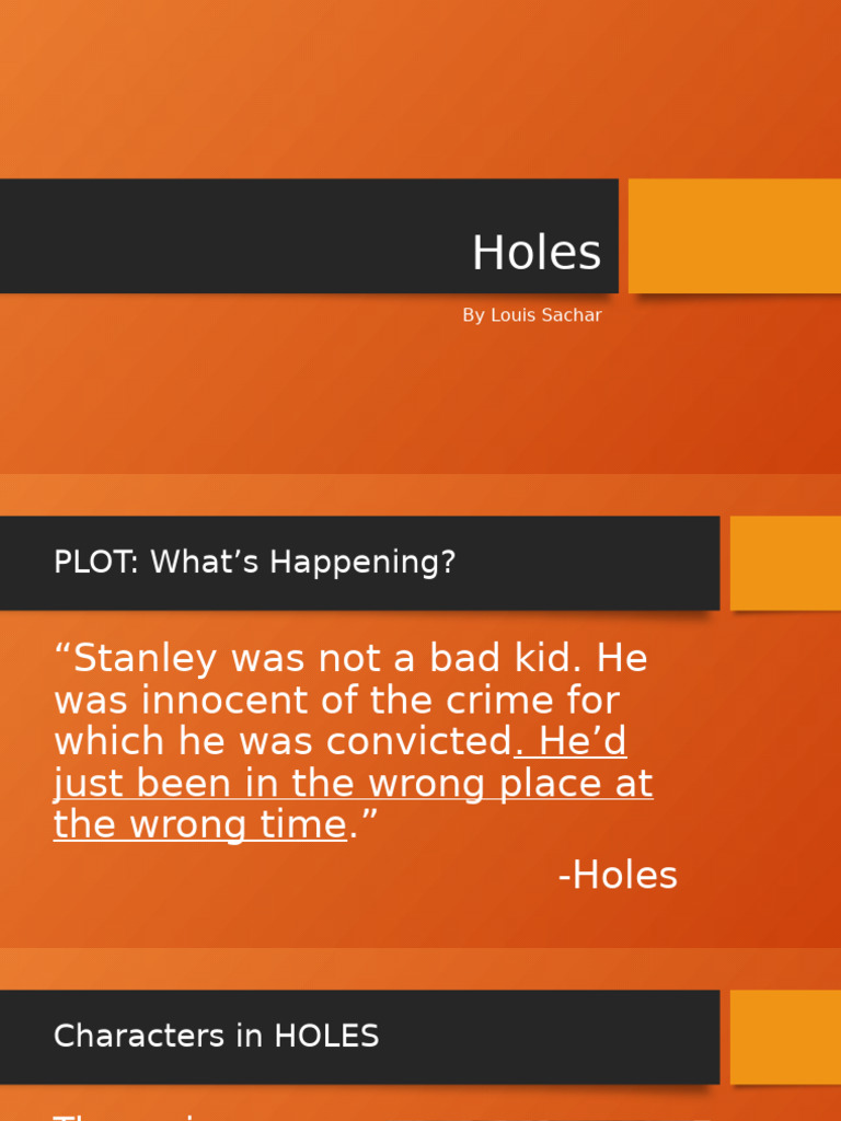 Holes: by Louis Sachar | PDF