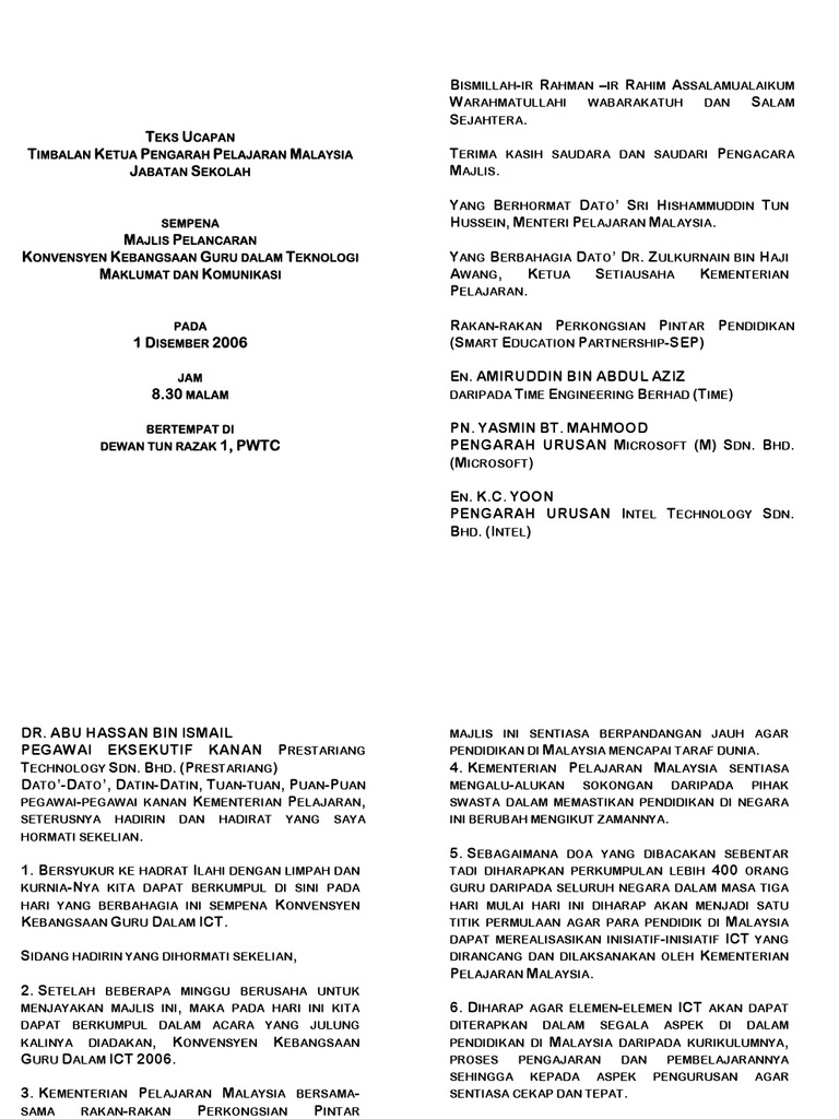 Teks Ucapan Perasmian - TKPPM | PDF
