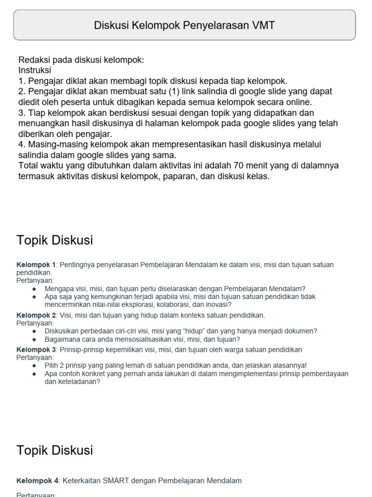 In1.3.b.3. Aktivitas Pelatihan Diskusi Kelompok Suherman | PDF