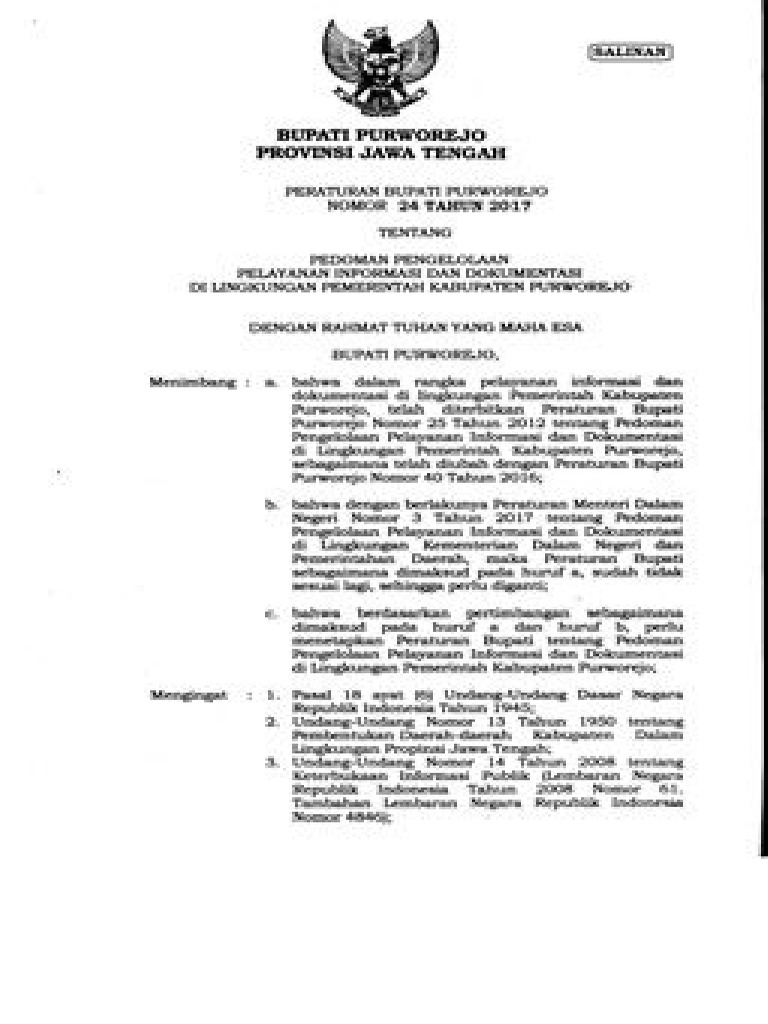 Perbup 24 Tahun 2017 | PDF