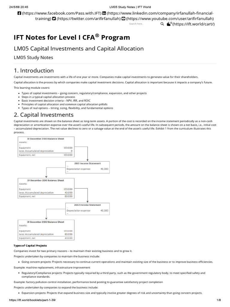 Capital Investments & Allocation Guide | PDF | Internal Rate Of Return ...