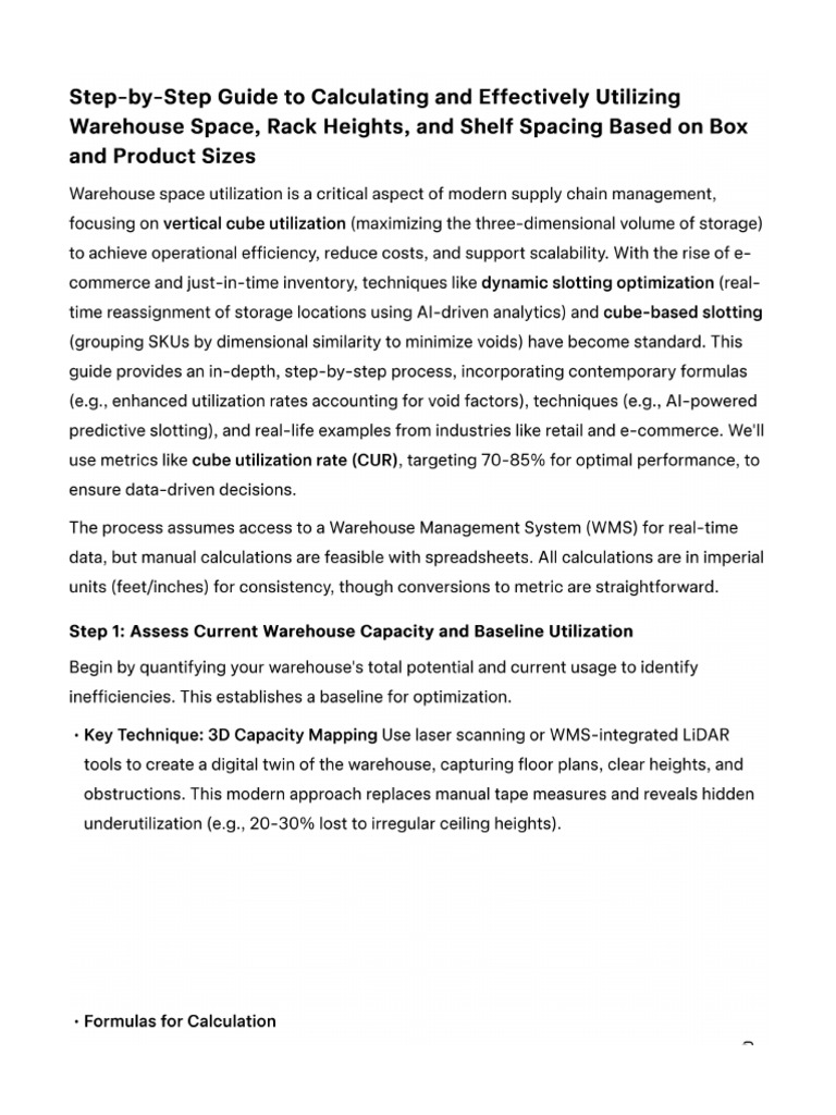 Warehouse Space Utilization Updated On 17-09-2025 | PDF