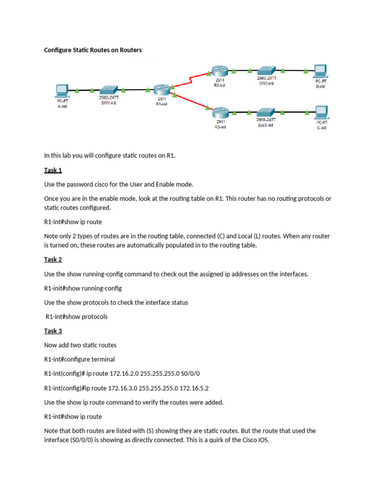 Static Route Setup on Catalyst 9200 | PDF
