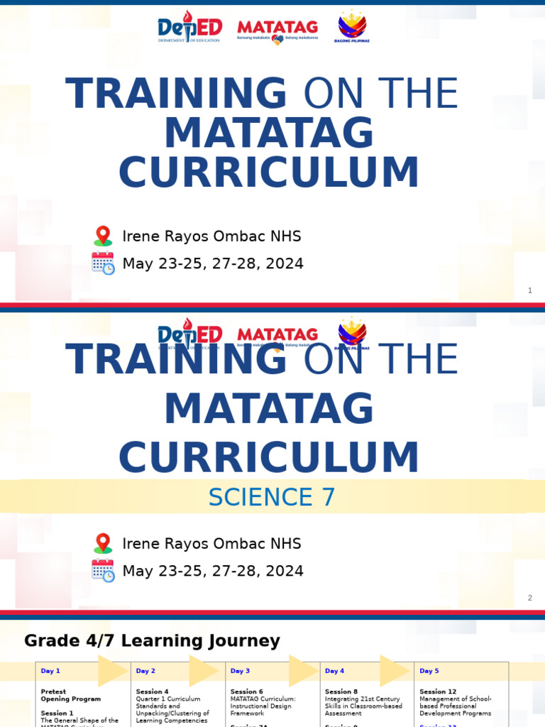 MATATAG Curriculum Training Overview | PDF | Educational Assessment ...