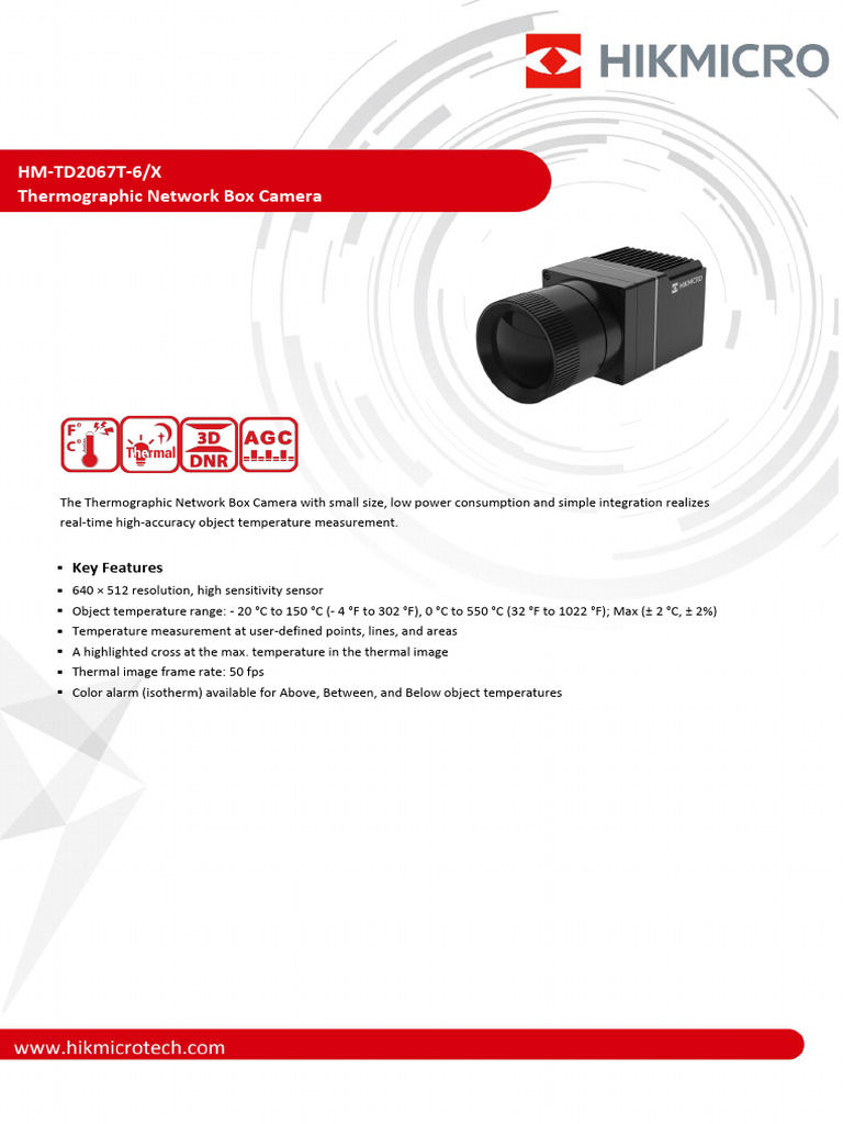 Thermographic Network Box Camera Specs | PDF | Thermography | Image ...