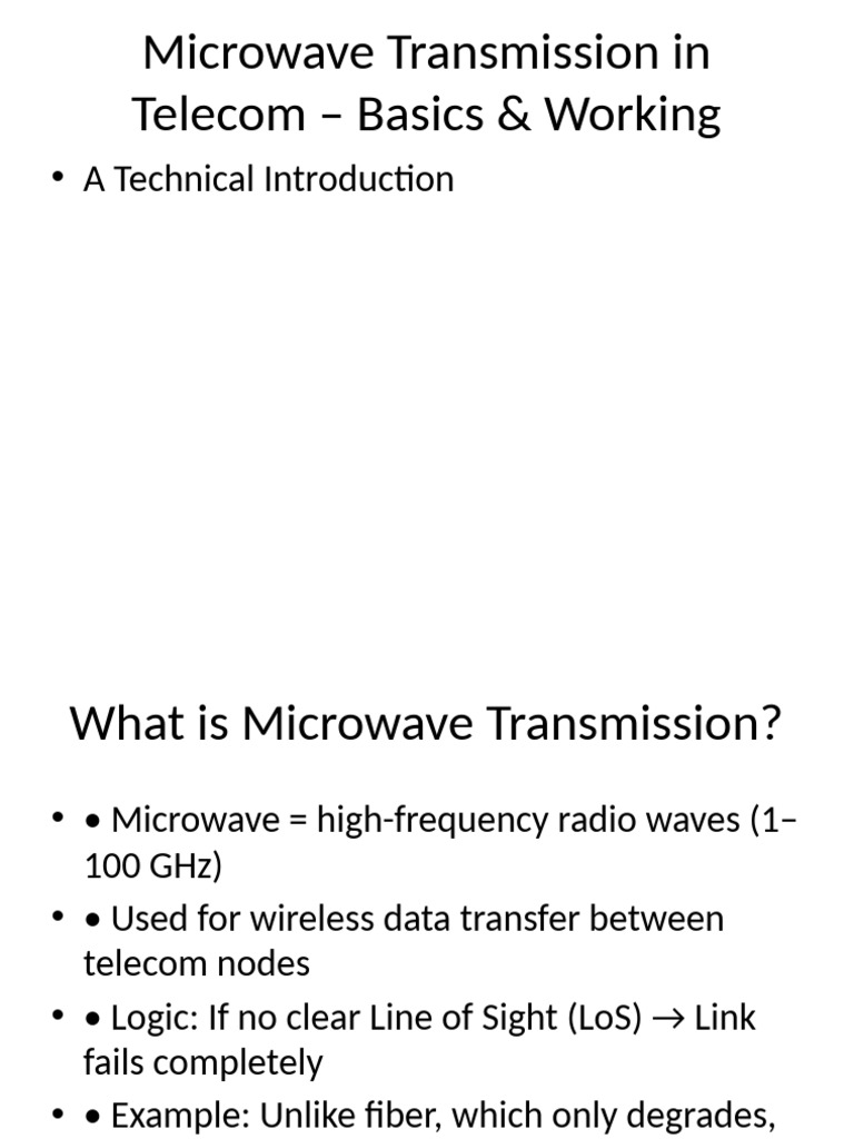 Microwave Transmission in Telecom Basics | PDF
