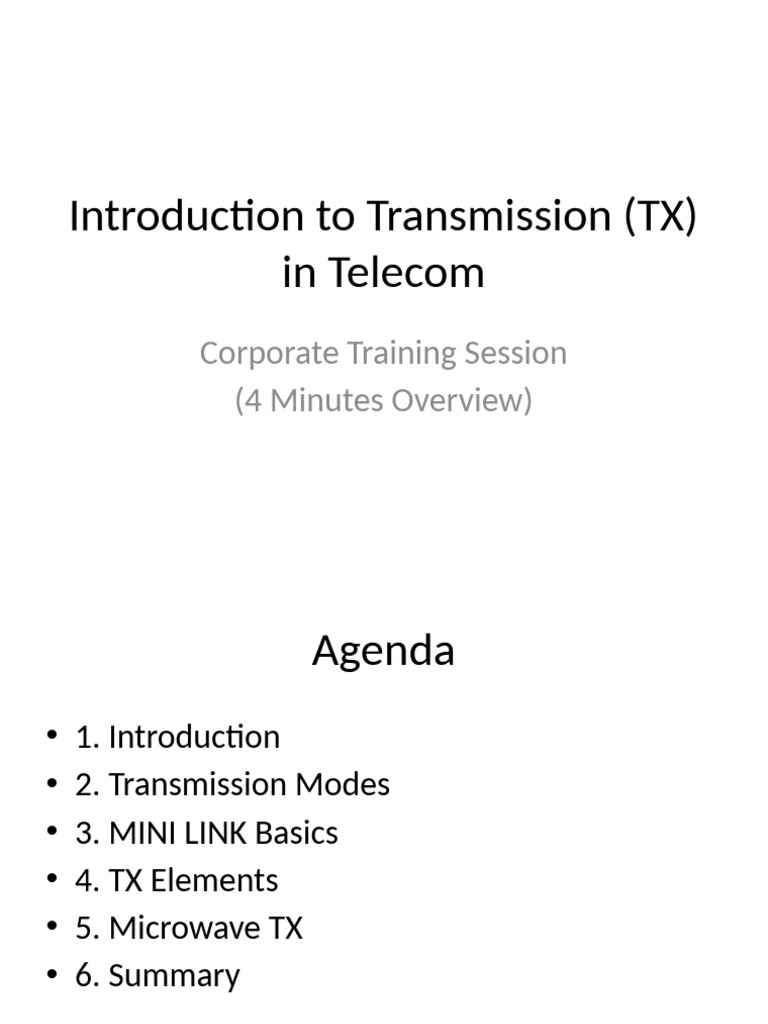 Telecom Transmission Overview and Basics | PDF | Telecommunications ...
