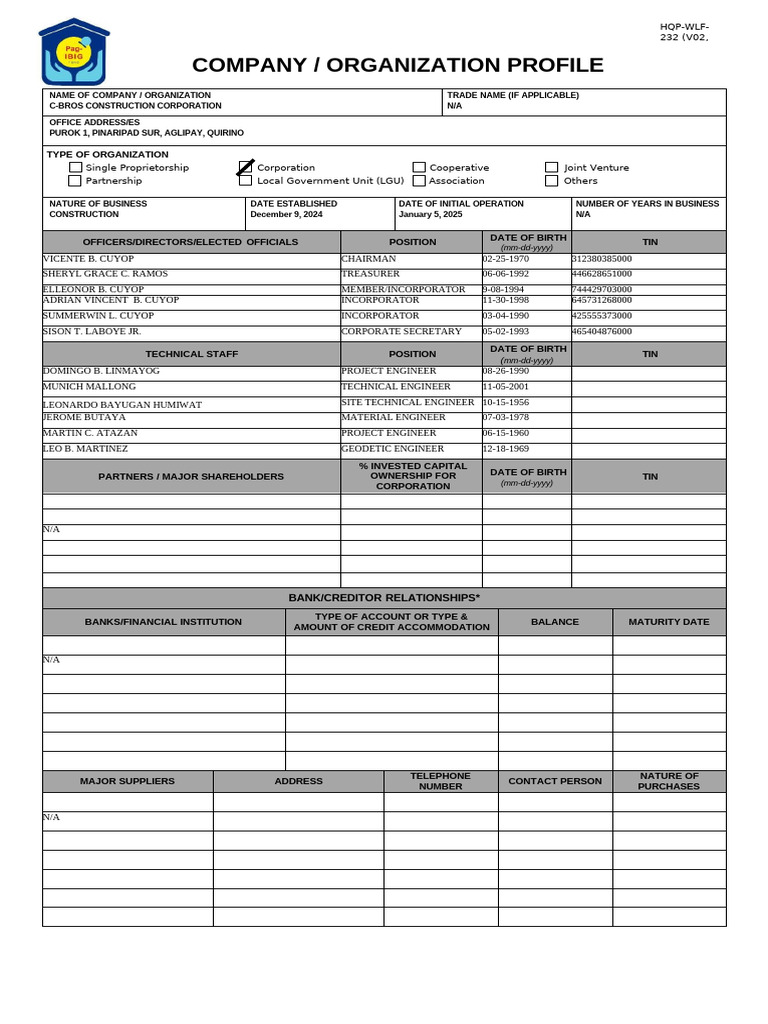 WLF232 CompanyOrganizationProfile V02 | PDF | Corporations | Economies