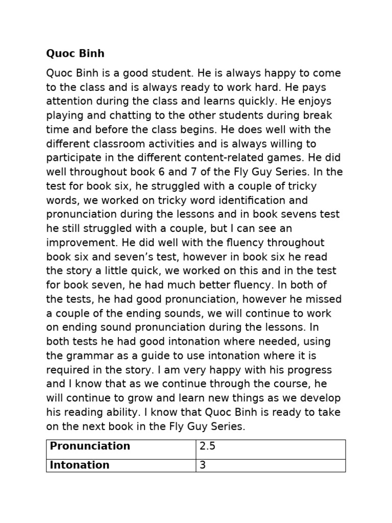 FlyGuy Book6 and 7 Report R81 | PDF | Fluency | Cognitive Science