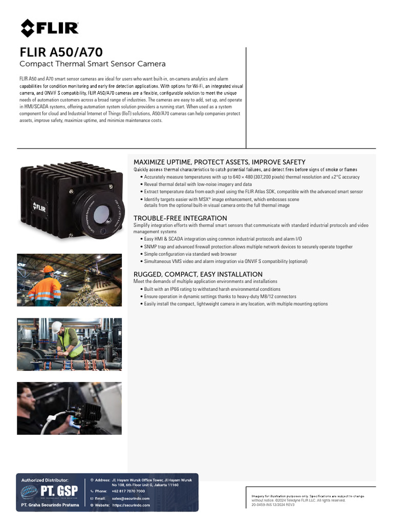 FLIR A50/A70 Thermal Sensor Overview | PDF | Image Resolution ...