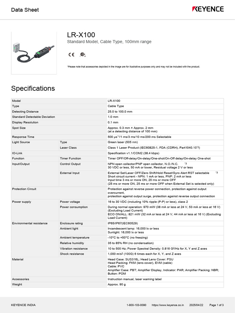 LR-X100 Laser Sensor Data Sheet | PDF | Bipolar Junction Transistor ...