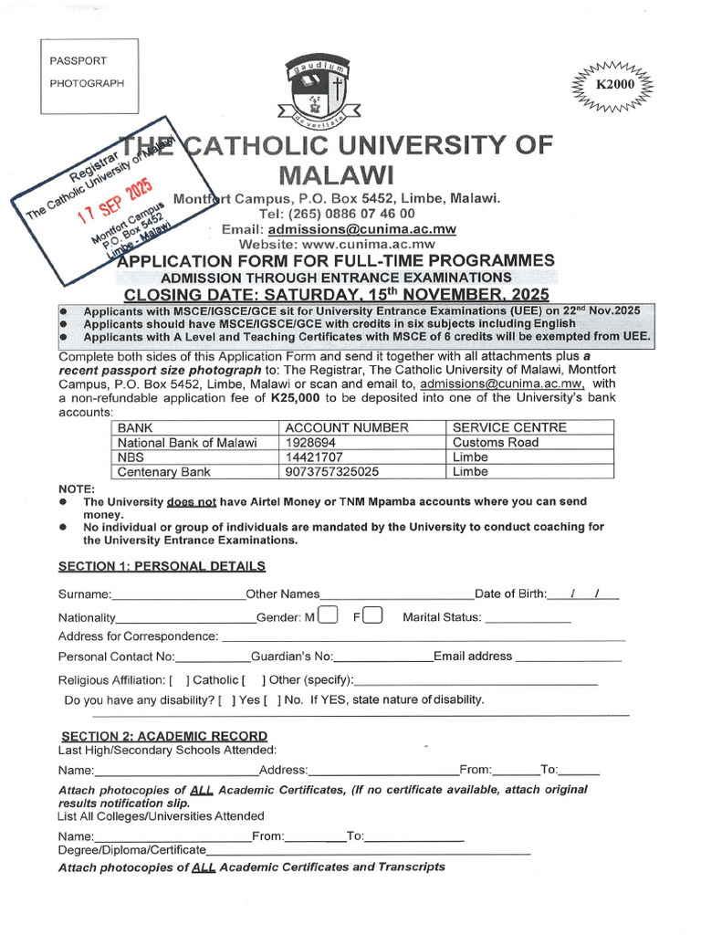 2025 Application Forms | PDF