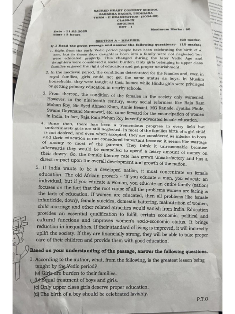 SHCS OLD QP | PDF