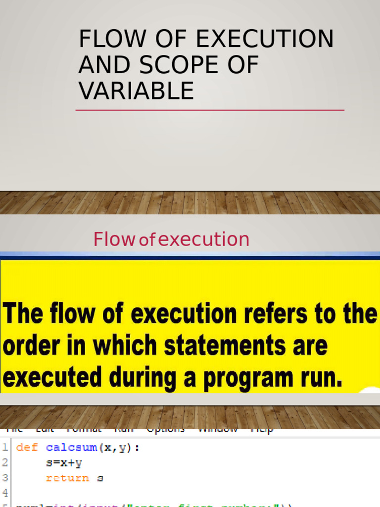Flow of Execution and Scope of Variable | PDF
