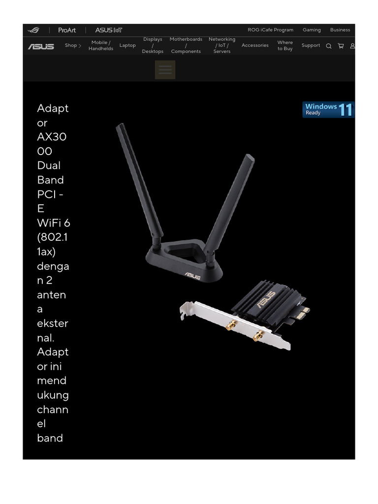PCE-AX58BT Wireless & Wired Adapters ASUS Indonesia | PDF