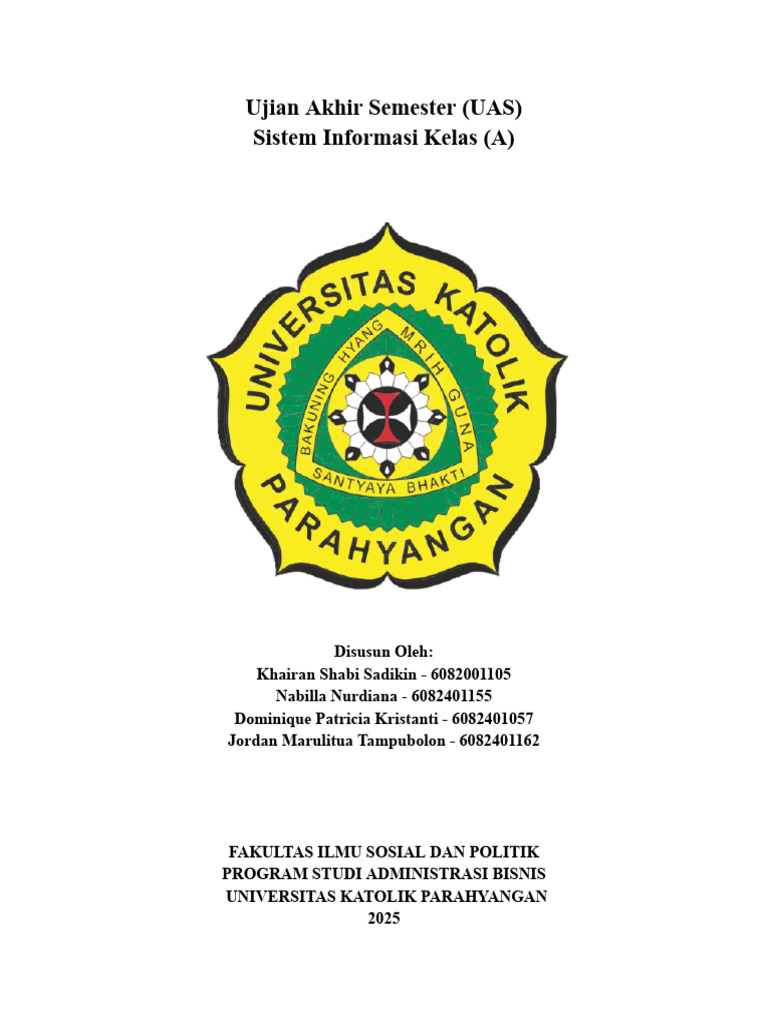 UAS Sistem Informasi A | PDF