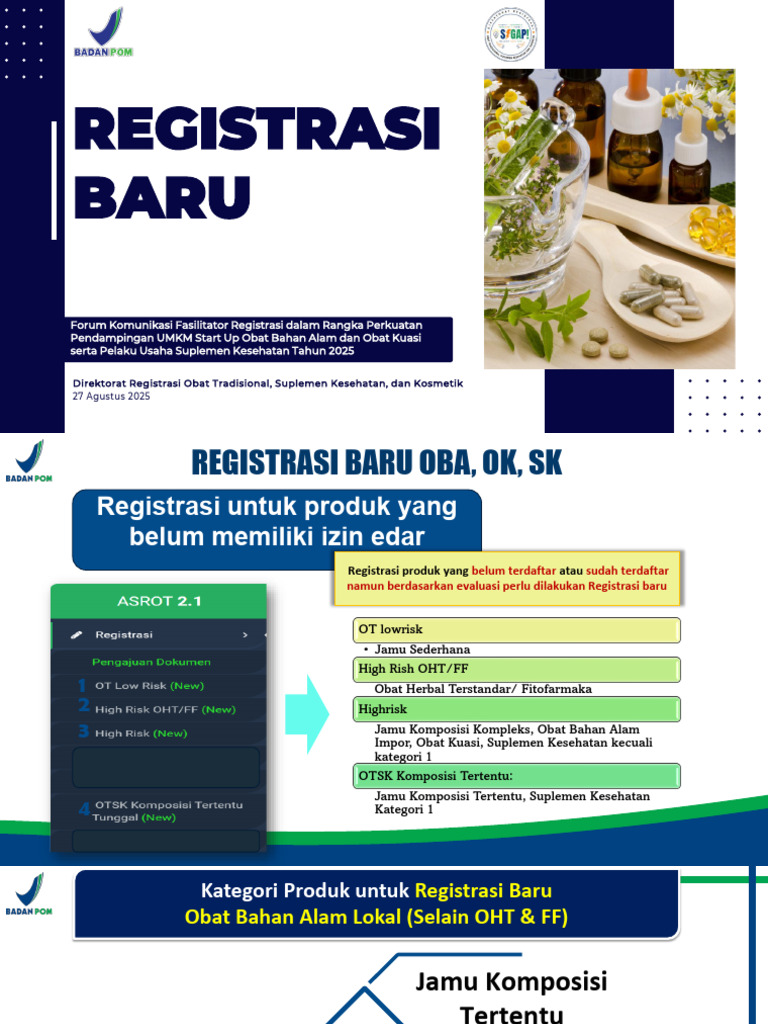 Registrasi Obat Kuasi dan Suplemen 2025 | PDF