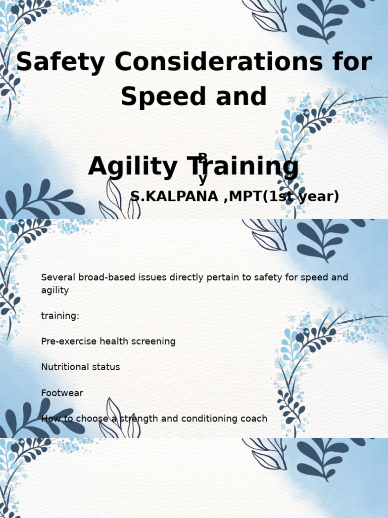 Safety in Speed and Agility Training | PDF | Dietitian | Health Care