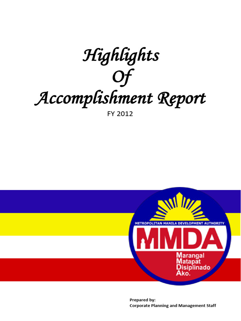 MMDA Traffic Management Accomplishments 2012 | PDF | Transport | Road ...